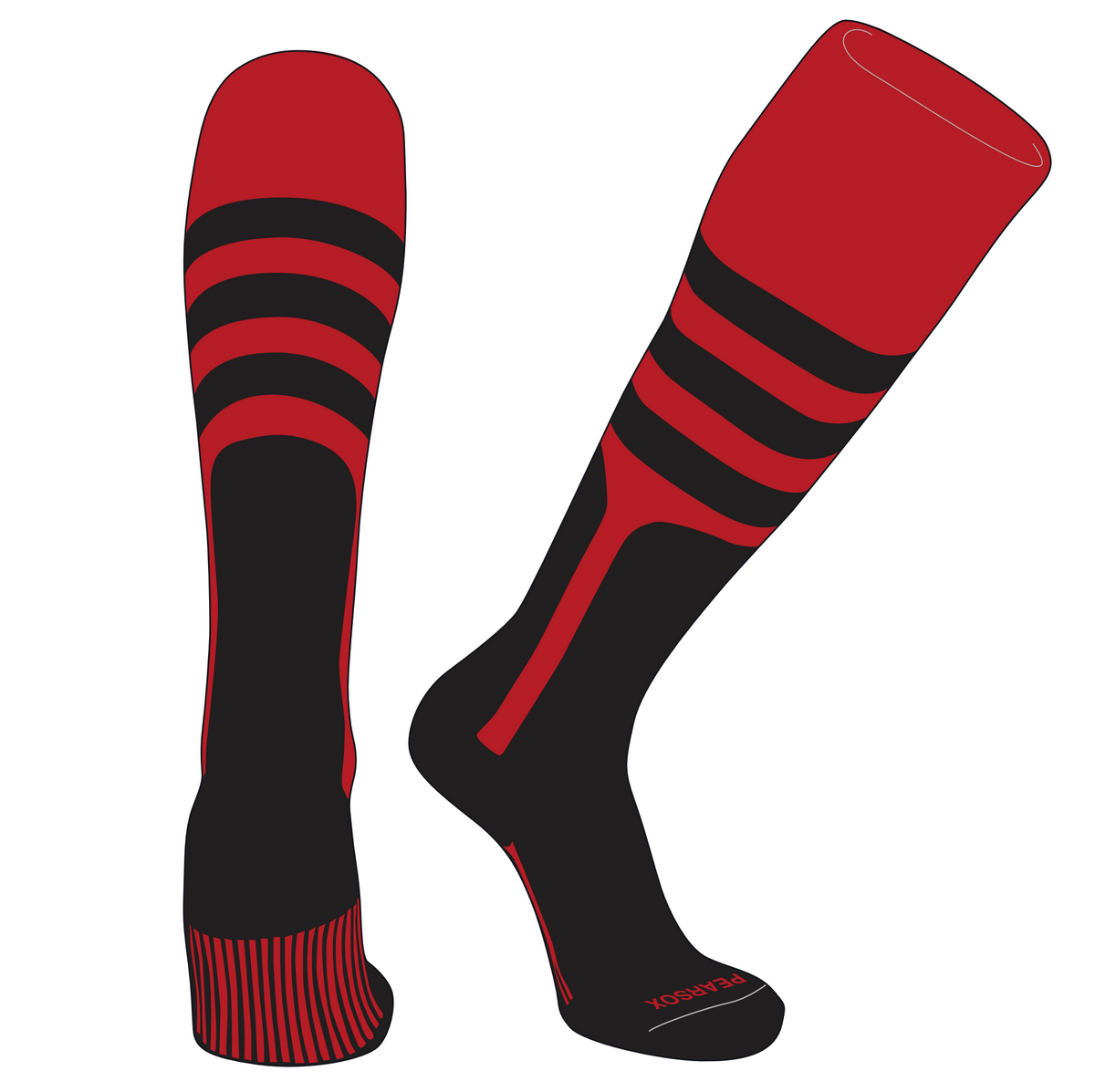 PEAR SOX OTC Baseball Softball Stirrup Socks (A, 9in) Red, Black, Blac – Mk Socks