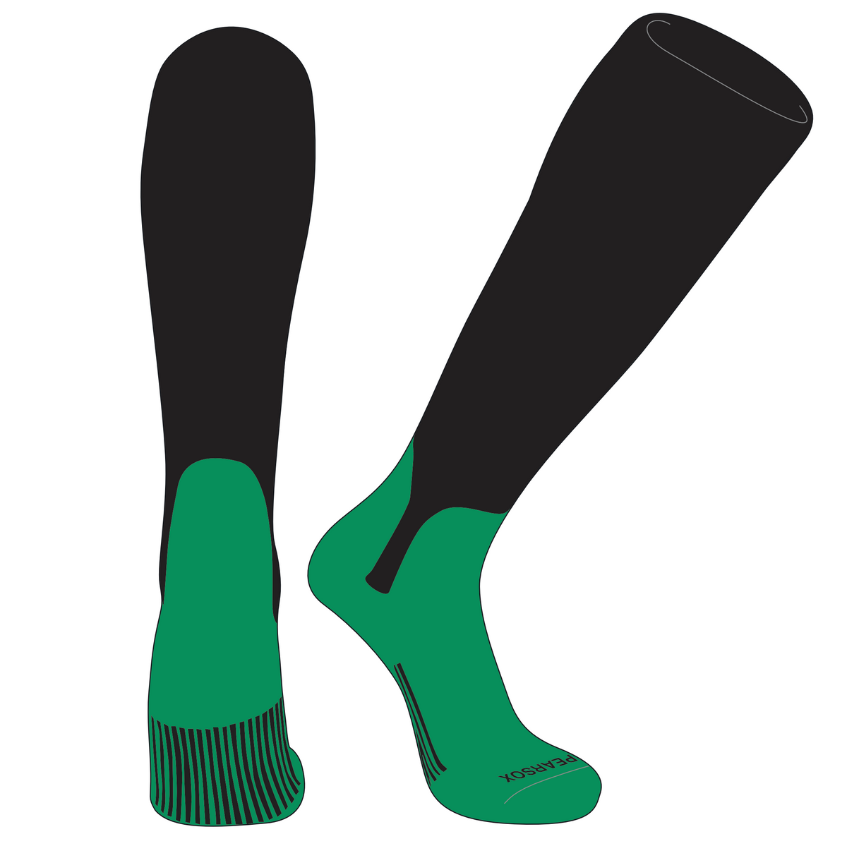 PEAR SOX OTC Baseball Softball Stirrup Socks (S, 5in) Black, Kelly Gre ...