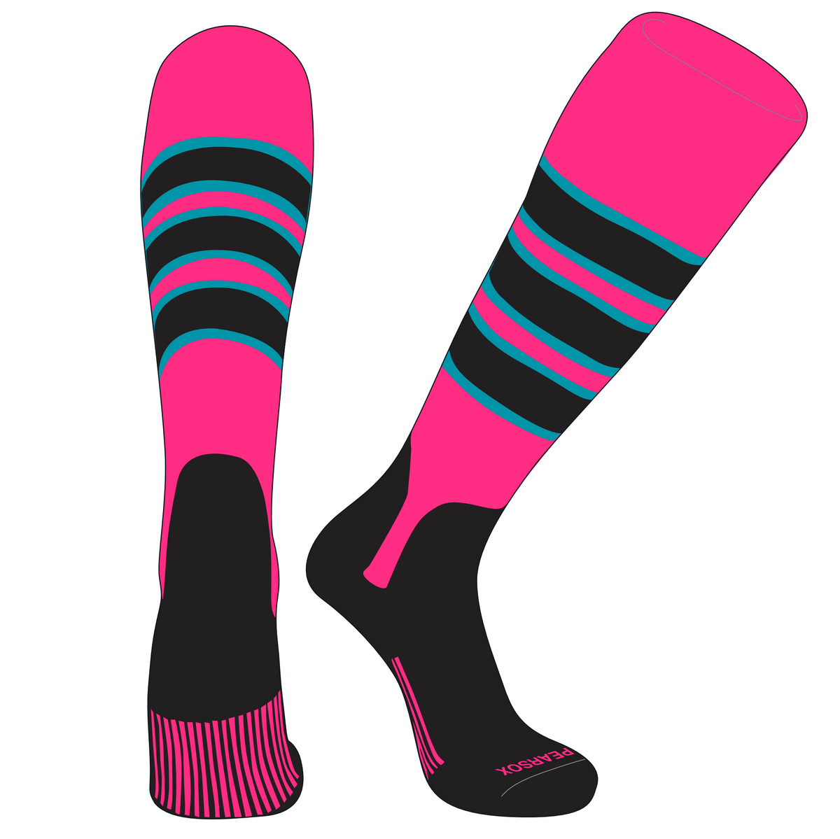PEAR SOX OTC Baseball Softball Stirrup Socks (C, 5in) Hot Pink, Marlin ...