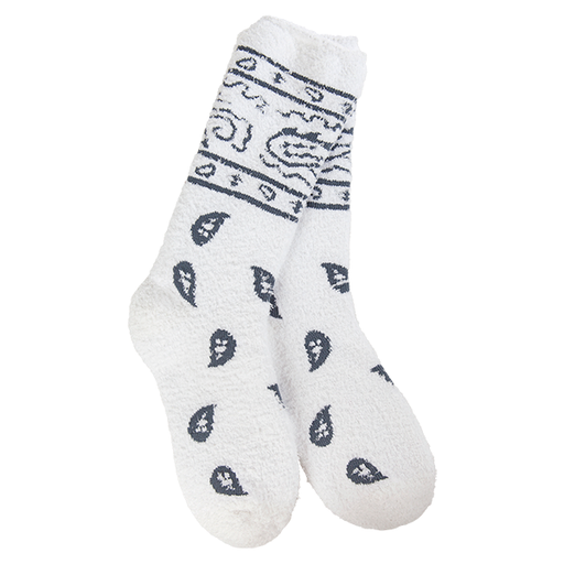 World's Softest - Cozy Bandana Crew - White – Mk Socks