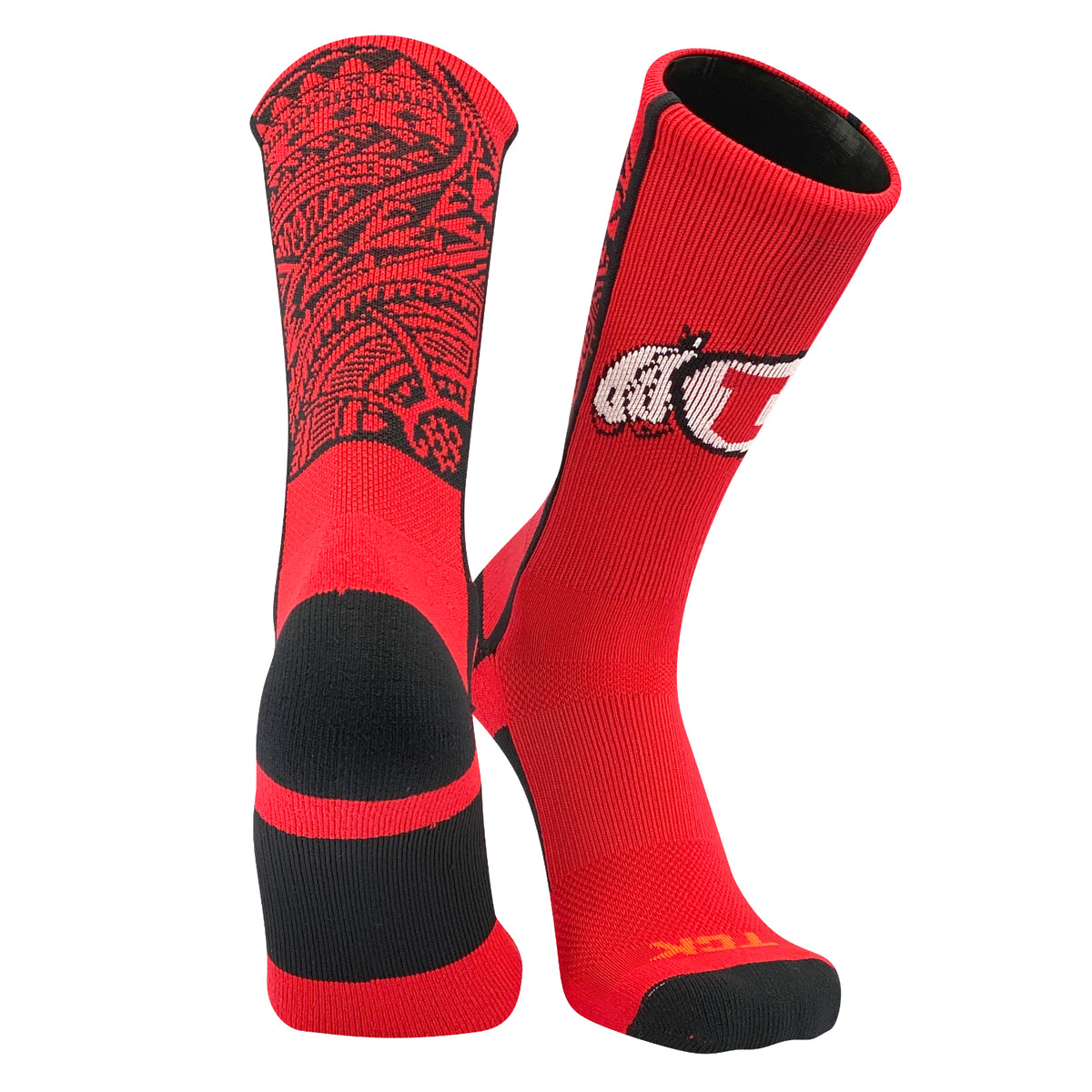 TCK Utah Utes Aztec Pattern Red Black NCAA Licensed Crew Socks – Mk Socks