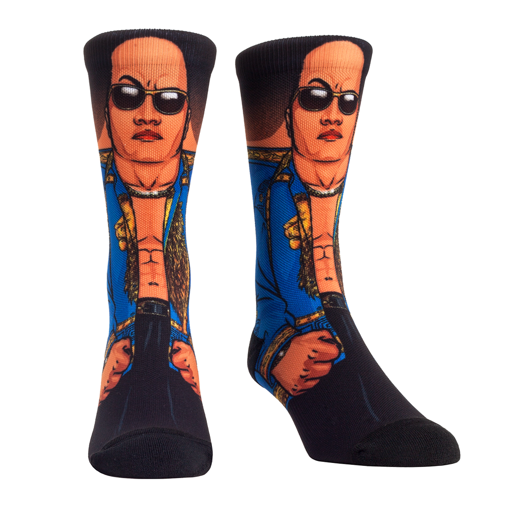 Rock Em Elite The Rock Dwayne Johnson Know Your Roll WWE Crew Socks L ...