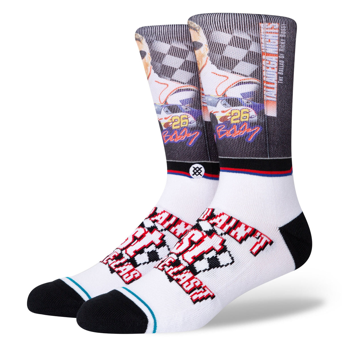 Stance NASCAR Ricky Bobby First You're Last White Crew Socks – Mk Socks