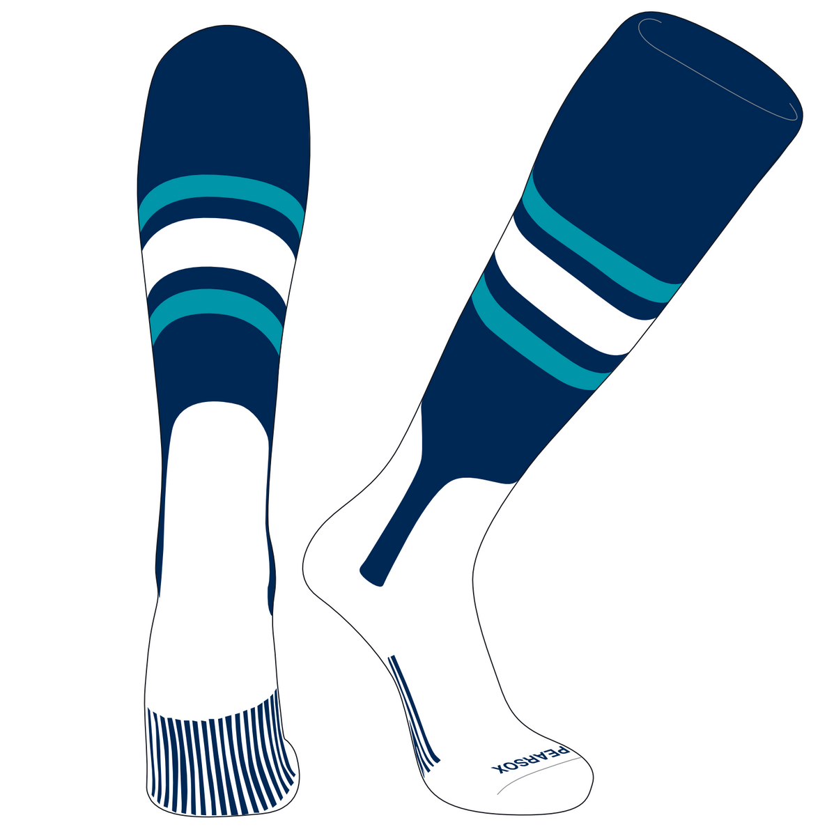 PEAR SOX OTC Baseball Softball Stirrup Socks (B, 7in) Navy, Marlin Tea – Mk Socks